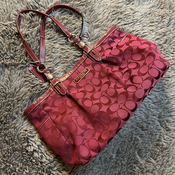 Coach | Bags | Coach Wine Color Shoulder Bag | Poshmark